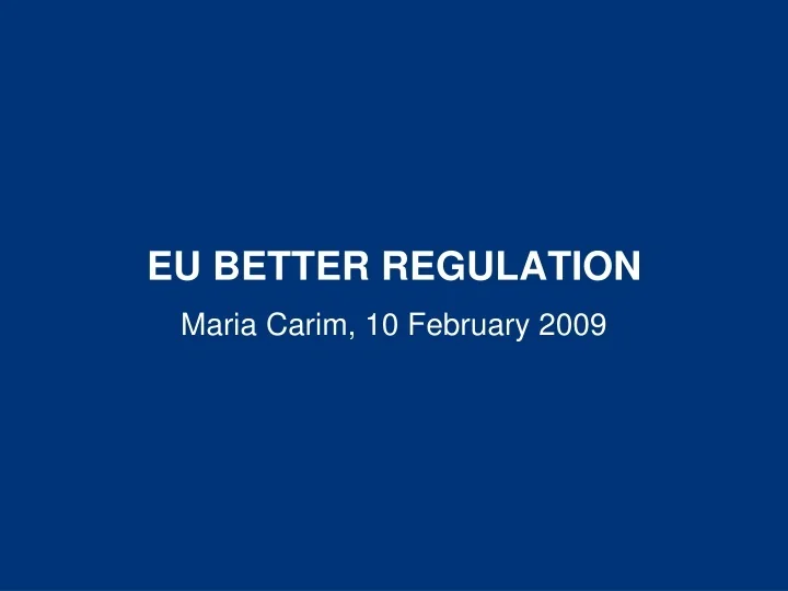 PPT - EU BETTER REGULATION PowerPoint Presentation, free download - ID ...