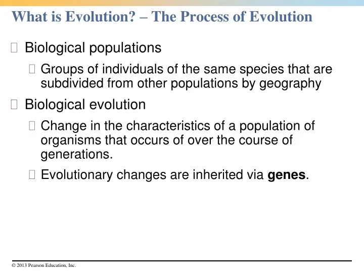 PPT - What is Evolution? – The Process of Evolution PowerPoint ...