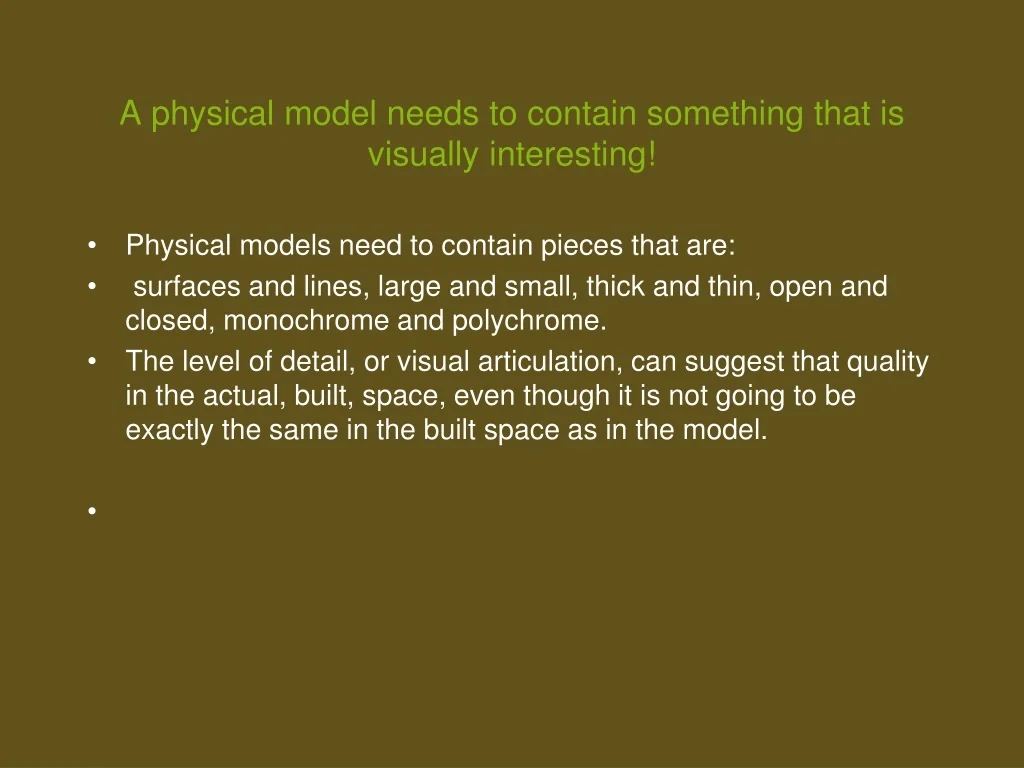 PPT - Exploring Physical Models for Interior Design: Enhancing Spatial ...