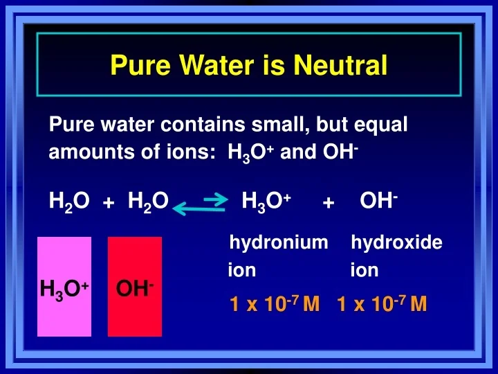 PPT - Pure Water is Neutral PowerPoint Presentation, free download - ID ...
