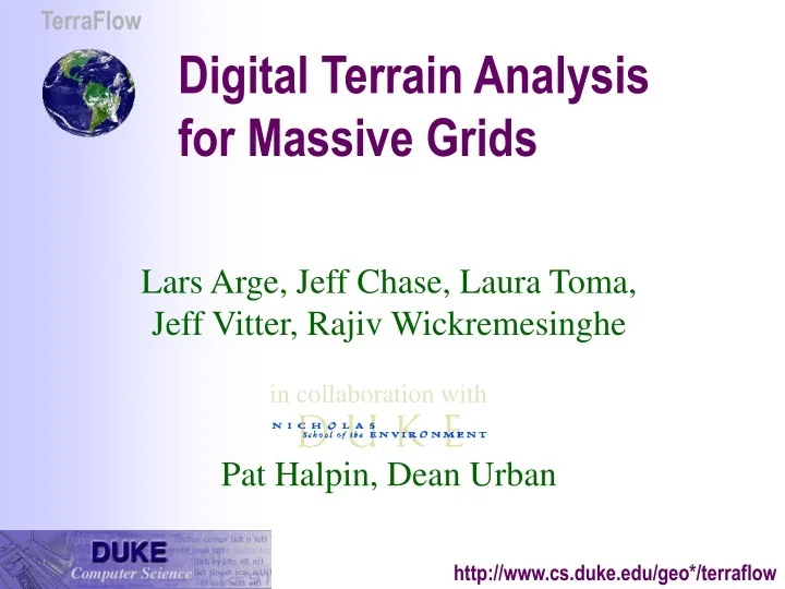 PPT - Digital Terrain Analysis for Massive Grids PowerPoint ...