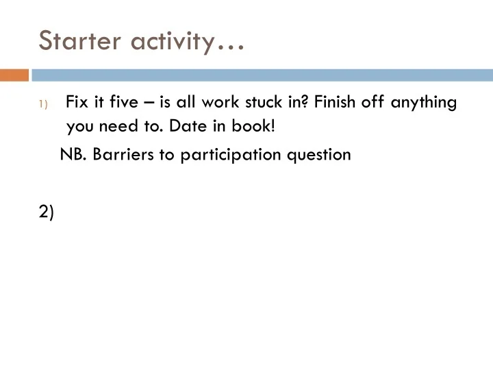 PPT - Starter activity… PowerPoint Presentation, free download - ID:9477128