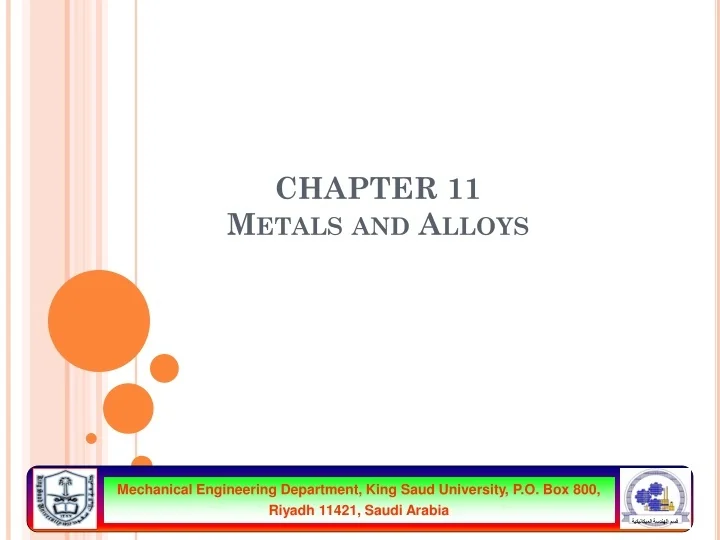 PPT - CHAPTER 11 Metals and Alloys PowerPoint Presentation, free ...