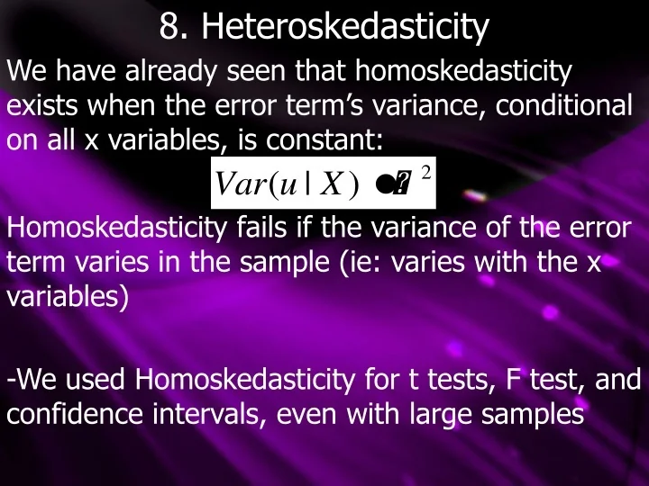 PPT - 8. Heteroskedasticity PowerPoint Presentation, free download - ID ...