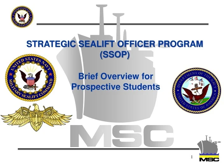 PPT - STRATEGIC SEALIFT OFFICER PROGRAM (SSOP) PowerPoint Presentation ...