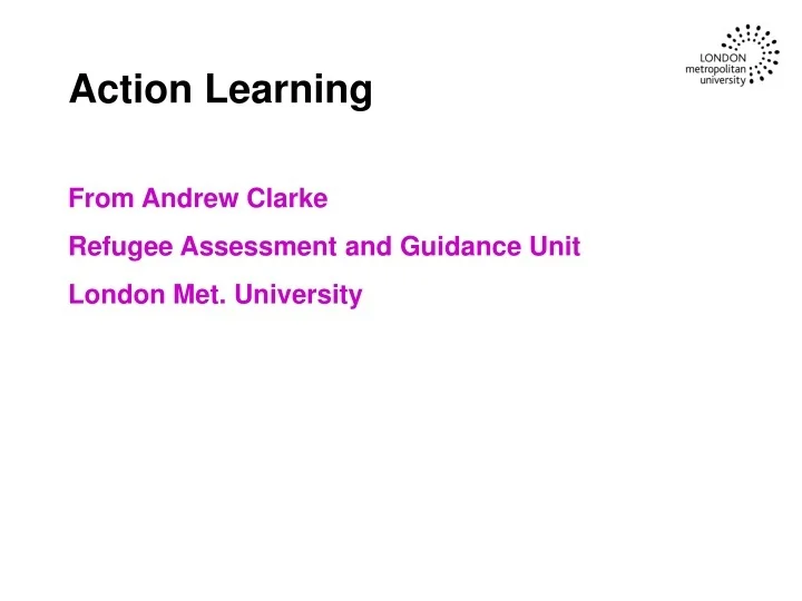 PPT - Action Learning PowerPoint Presentation, free download - ID:9479086