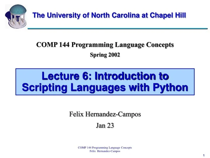 PPT - Lecture 6: Introduction to Scripting Languages with Python PowerPoint Presentation - ID ...