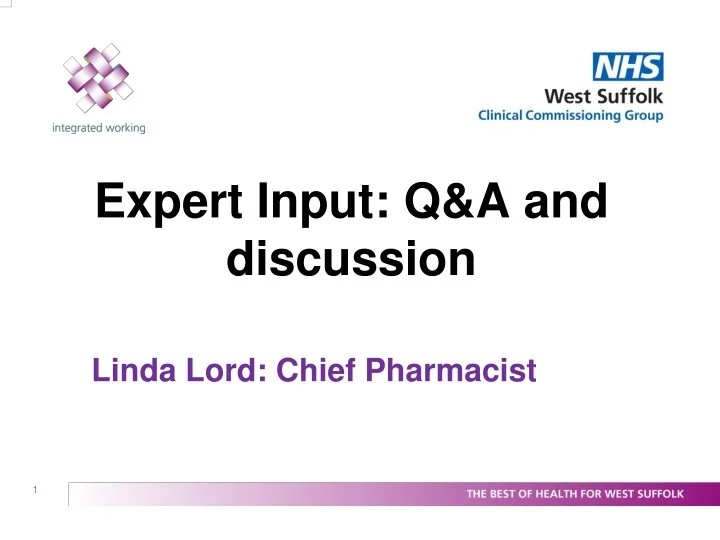 PPT - Expert Input: Q&A and discussion PowerPoint Presentation, free ...