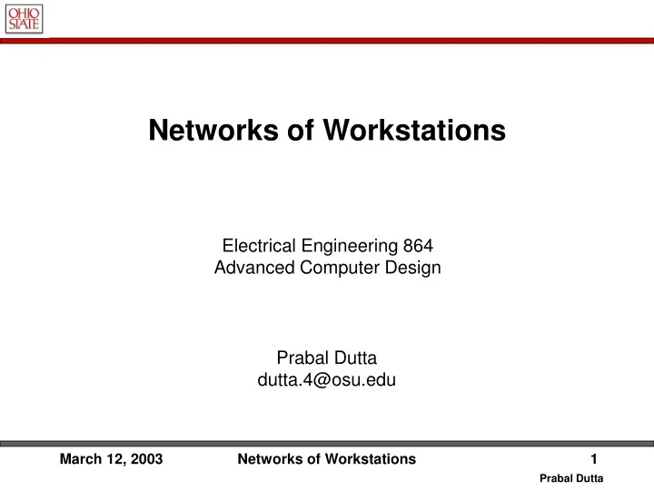 PPT - Networks of Workstations PowerPoint Presentation, free download ...