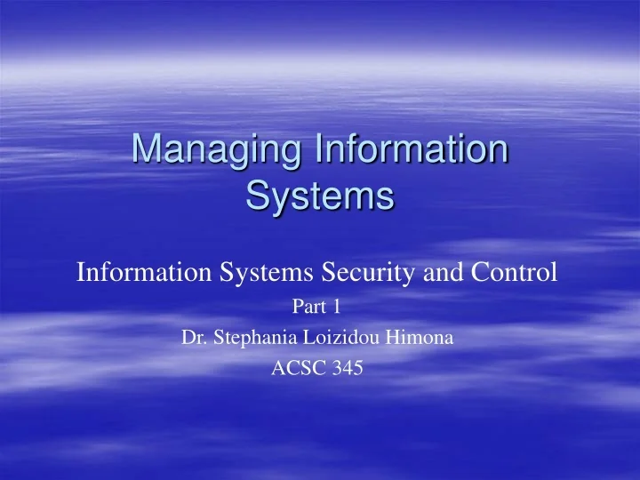 PPT - Managing Information Systems PowerPoint Presentation, free ...