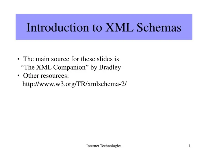 PPT - Introduction to XML Schemas PowerPoint Presentation, free ...