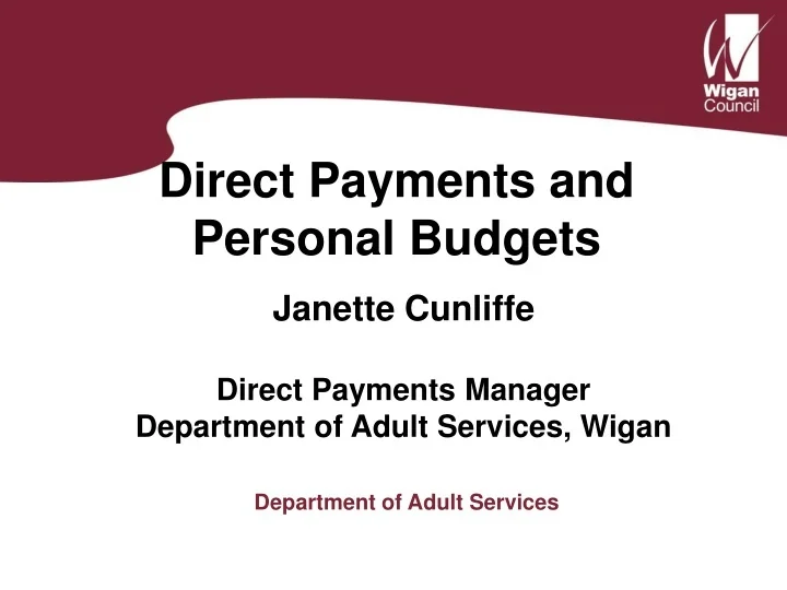 PPT - Direct Payments and Personal Budgets PowerPoint Presentation ...