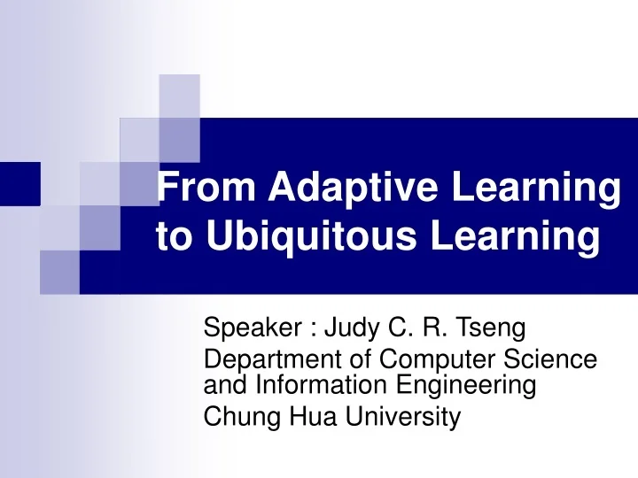 PPT - From Adaptive Learning to Ubiquitous Learning PowerPoint ...