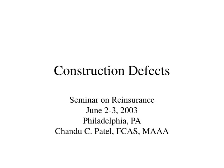 PPT - Construction Defects PowerPoint Presentation, free download - ID ...