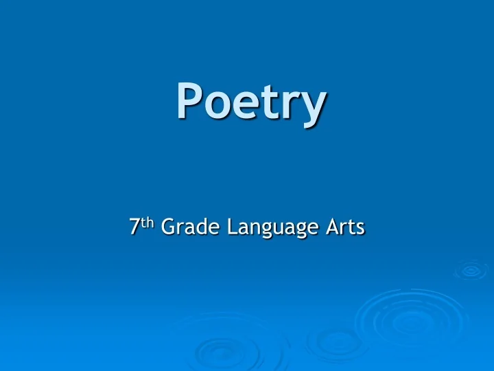 PPT - Poetry PowerPoint Presentation, free download - ID:9485474