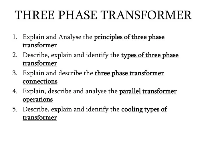 PPT - THREE PHASE TRANSFORMER PowerPoint Presentation, free download - ID:9487938