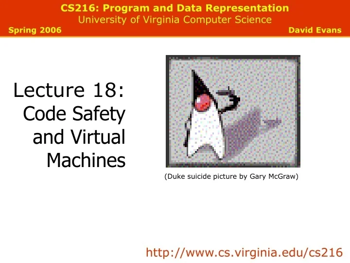 PPT - CS216: Program and Data Representation University of Virginia ...