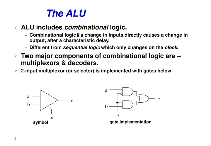 PPT - The ALU PowerPoint Presentation, free download - ID:9488865