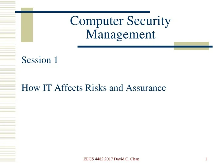 PPT - Computer Security Management PowerPoint Presentation, free ...