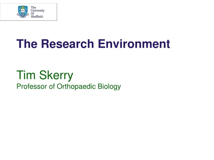 PPT - The Research Environment PowerPoint Presentation, free download ...