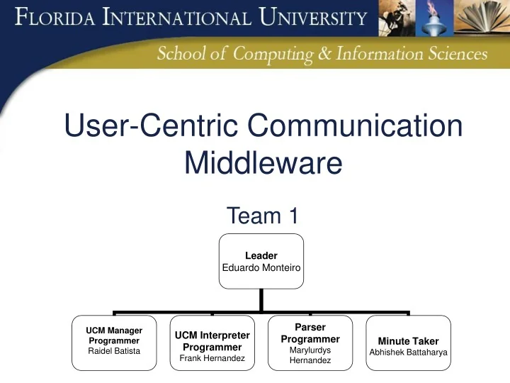 PPT - User-Centric Communication Middleware PowerPoint Presentation ...