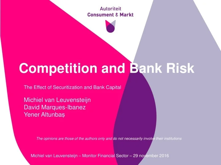 PPT - Competition and Bank Risk PowerPoint Presentation, free download ...