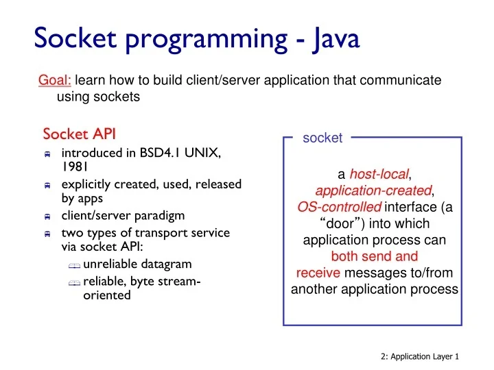 PPT - Socket programming - Java PowerPoint Presentation, free download - ID:9494131