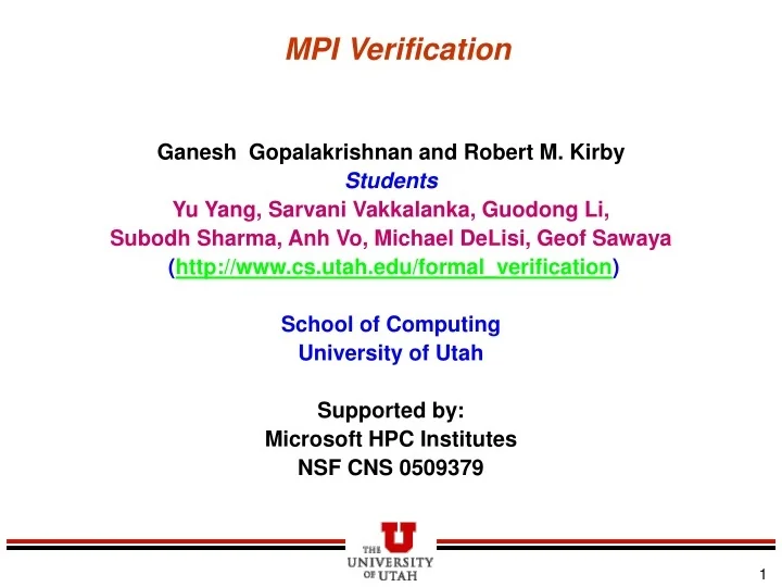 PPT - MPI Verification PowerPoint Presentation, free download - ID:9494935