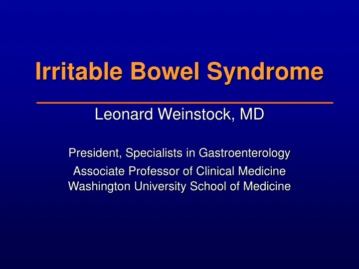 PPT - Irritable Bowel Syndrome PowerPoint Presentation, free download ...
