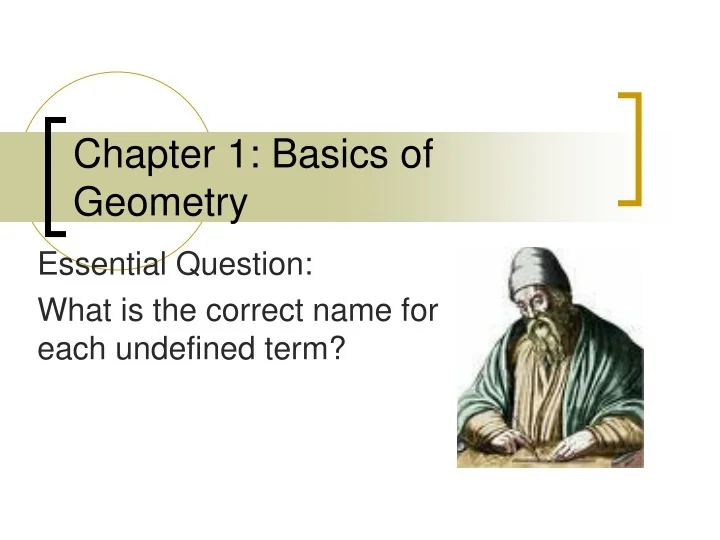 PPT - Chapter 1: Basics of Geometry PowerPoint Presentation, free ...
