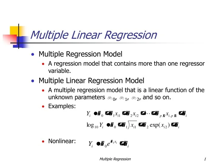 PPT - Multiple Linear Regression PowerPoint Presentation, free download ...