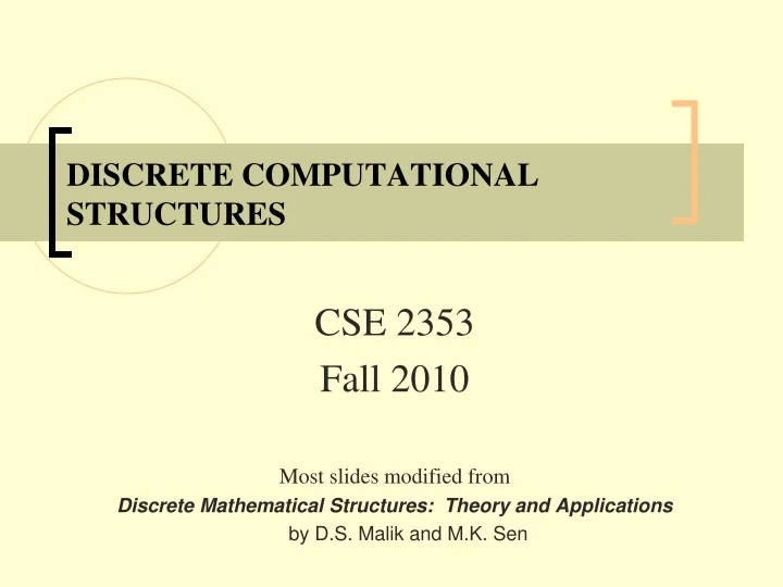 PPT - DISCRETE COMPUTATIONAL STRUCTURES PowerPoint Presentation, free download - ID:9500301
