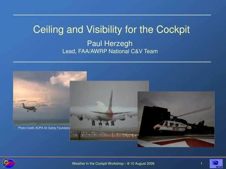 PPT - Ceiling and Visibility for the Cockpit PowerPoint Presentation ...