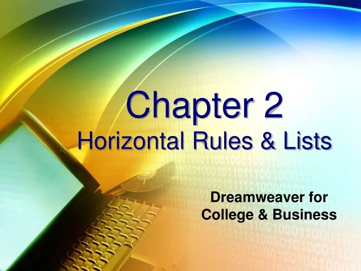 PPT - Chapter 2 Horizontal Rules & Lists PowerPoint Presentation, free ...