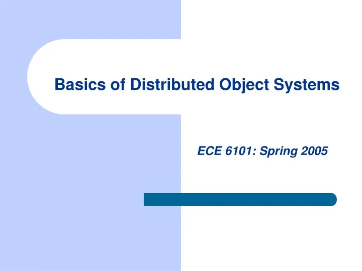 PPT Basics Of Distributed Object Systems PowerPoint Presentation 