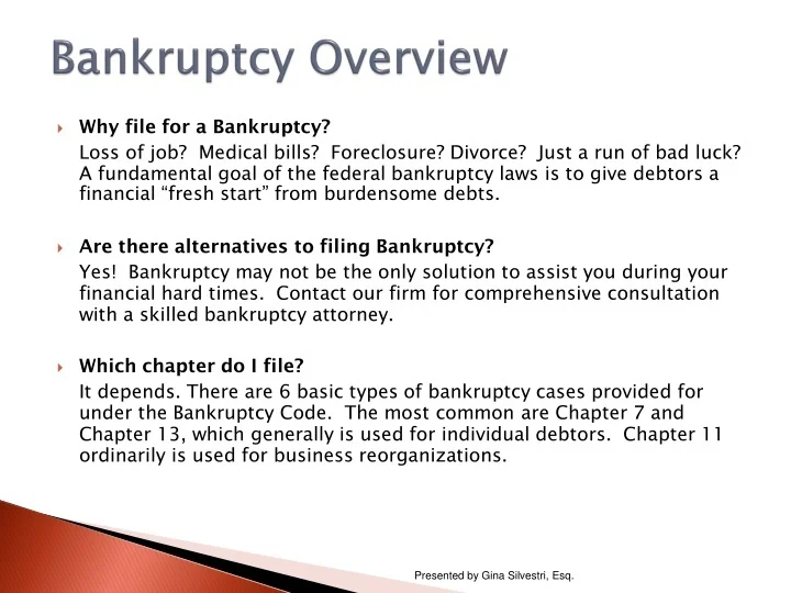 PPT - Bankruptcy Overview PowerPoint Presentation, free download - ID ...