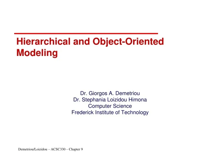 Ppt Hierarchical And Object Oriented Modeling Powerpoint Presentation