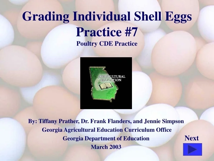 PPT - Grading Individual Shell Eggs Practice #7 Poultry CDE Practice ...
