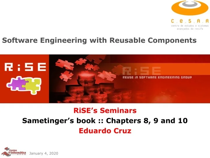 PPT - Software Engineering with Reusable Components PowerPoint ...