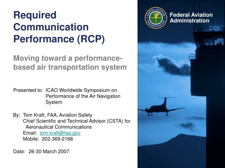 PPT - Required Communication Performance (RCP) PowerPoint Presentation ...