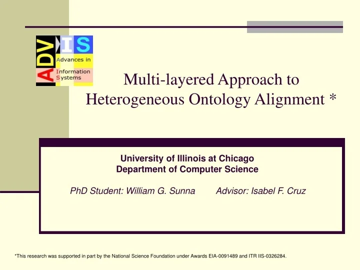 PPT - Multi-layered Approach to Heterogeneous Ontology Alignment ...