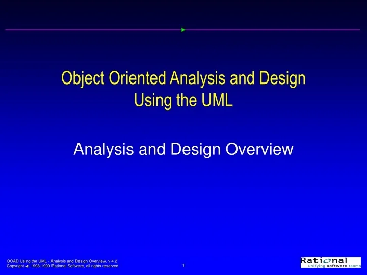 PPT - Object Oriented Analysis and Design Using the UML PowerPoint Presentation - ID:9510069