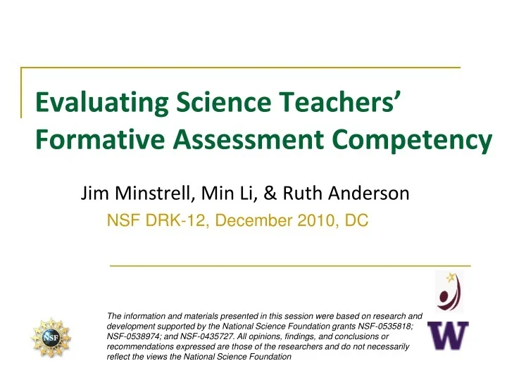 PPT - Evaluating Science Teachers’ Formative Assessment Competency ...