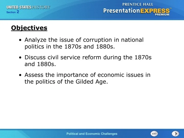 PPT - Analyze the issue of corruption in national politics in the 1870s ...