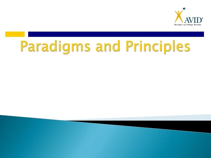PPT - Paradigms and Principles PowerPoint Presentation, free download ...