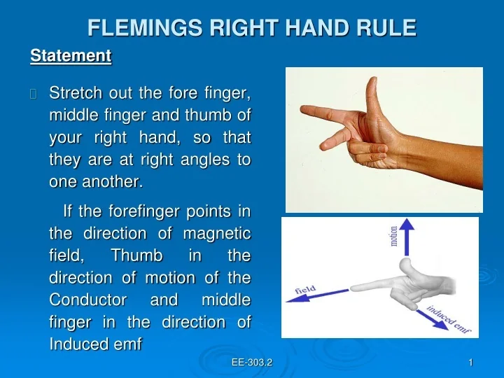 PPT - FLEMINGS RIGHT HAND RULE PowerPoint Presentation, free download ...