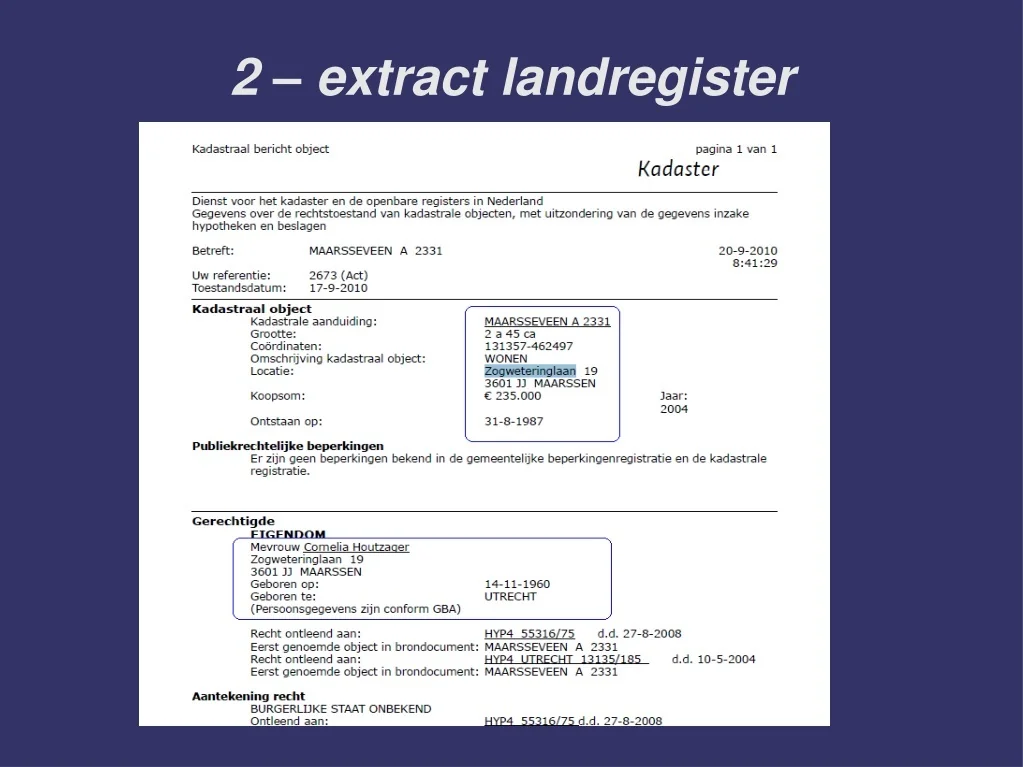 PPT - Data Integration Land Register and Notary in the Netherlands ...