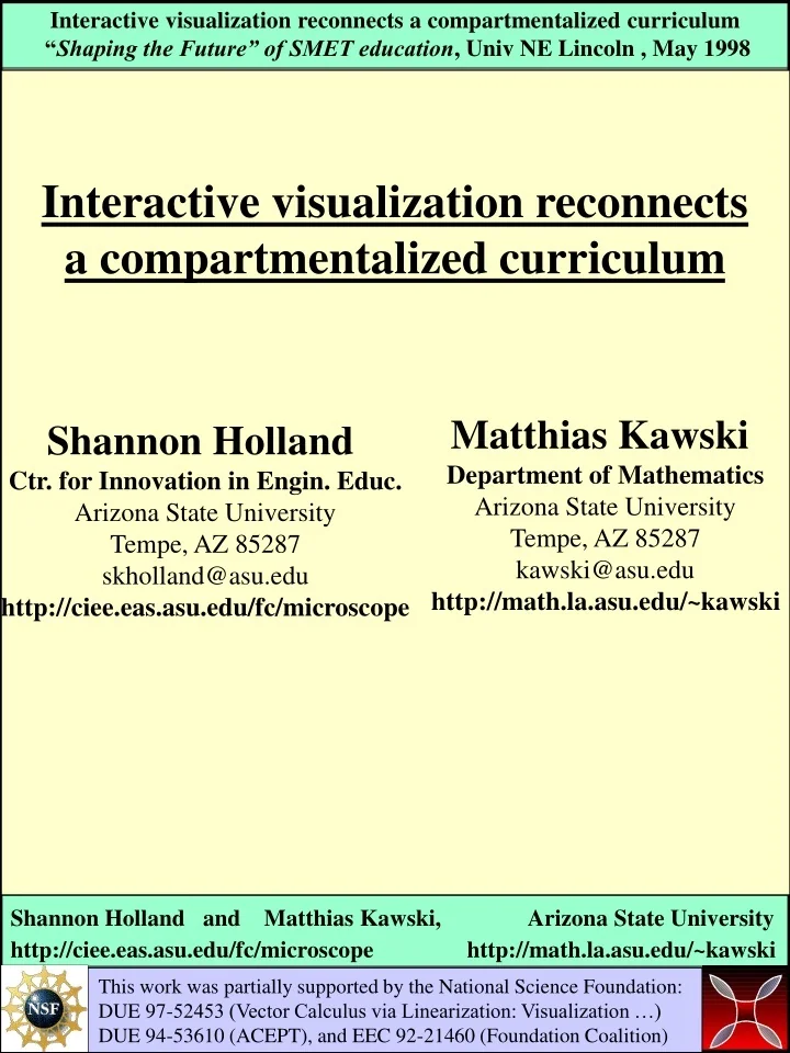 PPT - Interactive visualization reconnects a compartmentalized ...