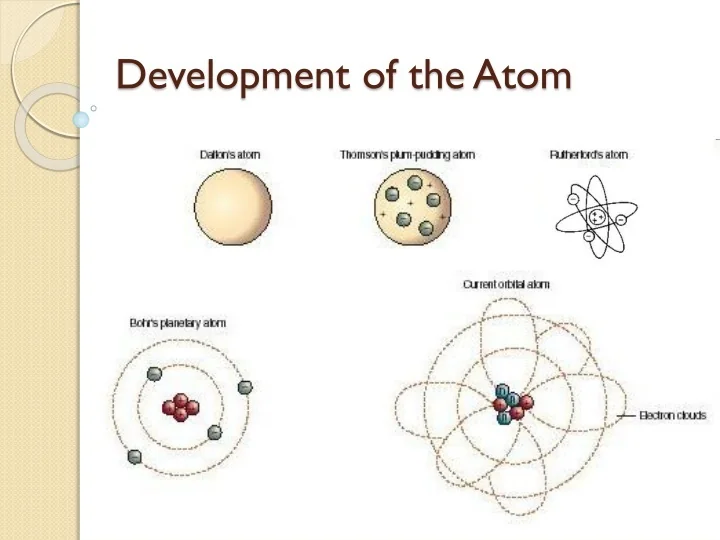 PPT - Development of the Atom PowerPoint Presentation, free download ...