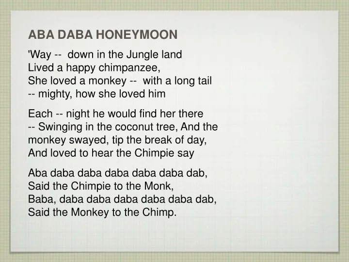 PPT - ABA DABA HONEYMOON PowerPoint Presentation, free download - ID ...